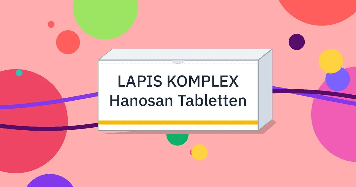 Symbolbild: Packung mit der Aufschrift LAPIS KOMPLEX Hanosan Tabletten (PZN 09268773) – Verfügbarkeit und Bezug in Apotheken in Frankfurt am Main