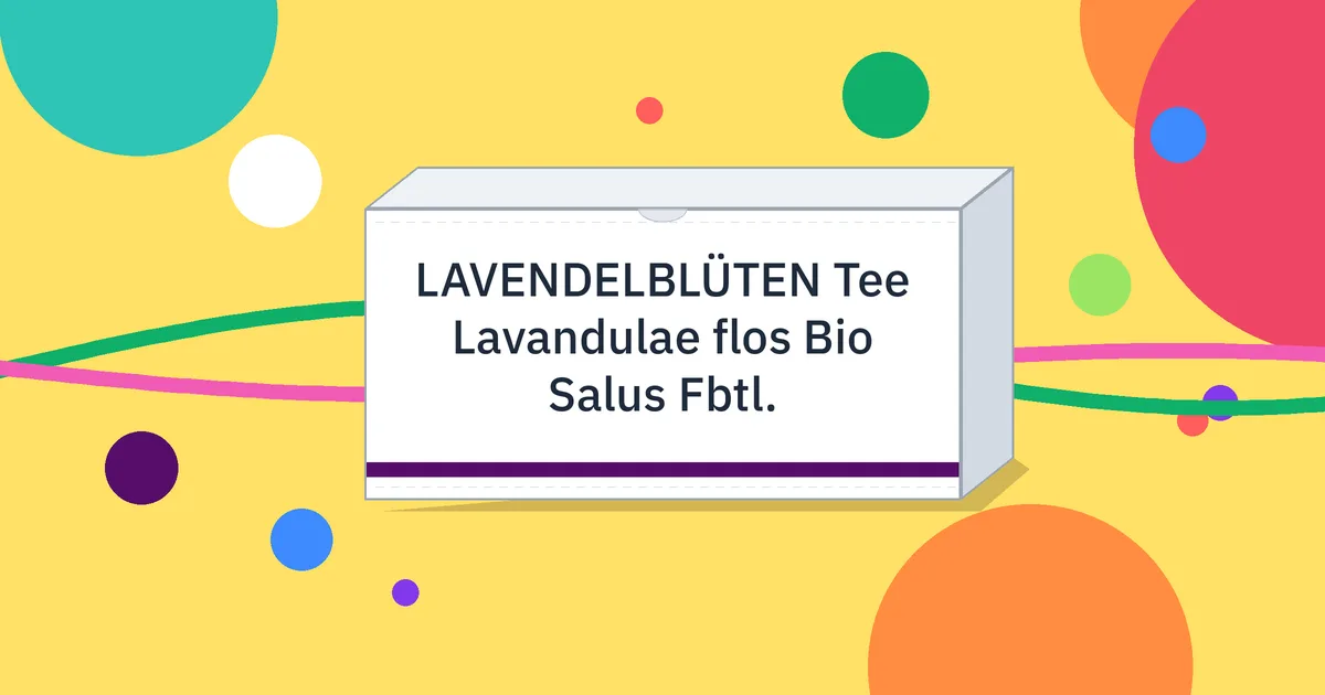 Symbolbild: Packung mit der Aufschrift LAVENDELBLÜTEN Tee Lavandulae flos Bio Salus Fbtl. (PZN 16663085) – Verfügbarkeit und Bezug in Apotheken in Frankfurt am Main