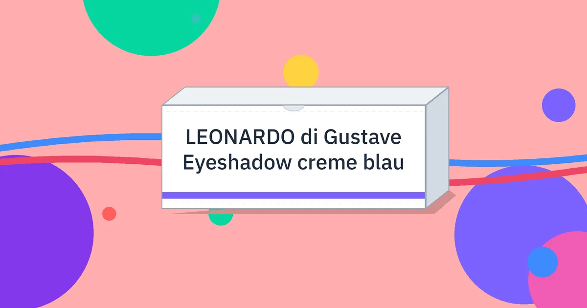 Symbolbild: Packung mit der Aufschrift LEONARDO di Gustave Eyeshadow creme blau (PZN 07797303) – Verfügbarkeit und Bezug in Apotheken in Frankfurt am Main