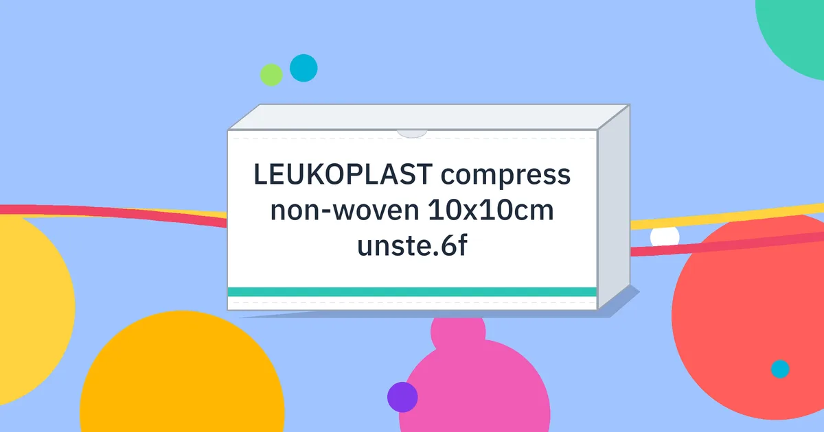 Symbolbild: Packung mit der Aufschrift LEUKOPLAST compress non-woven 10x10cm unste.6f (PZN 17207490) – Verfügbarkeit und Bezug in Apotheken in Frankfurt am Main