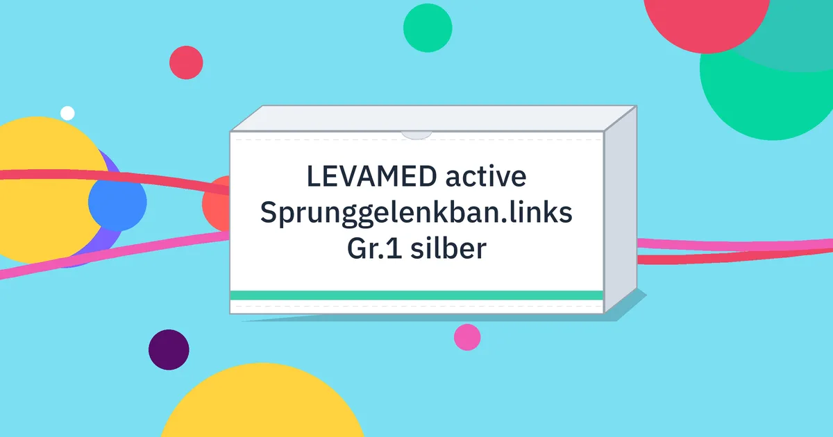 Symbolbild: Packung mit der Aufschrift LEVAMED active Sprunggelenkban.links Gr.1 silber (PZN 19170704) – Verfügbarkeit und Bezug in Apotheken in Frankfurt am Main
