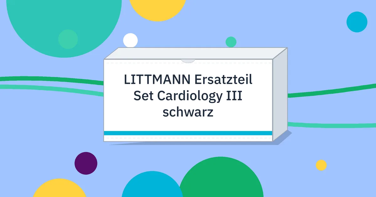 Symbolbild: Packung mit der Aufschrift LITTMANN Ersatzteil Set Cardiology III schwarz (PZN 13909261) – Verfügbarkeit und Bezug in Apotheken in Frankfurt am Main