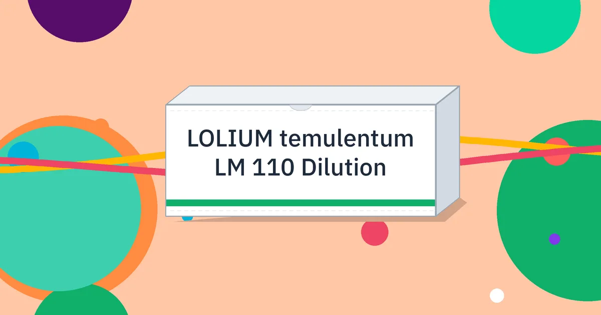 Symbolbild: Packung mit der Aufschrift LOLIUM temulentum LM 110 Dilution (PZN 13535524) – Verfügbarkeit und Bezug in Apotheken in Frankfurt am Main