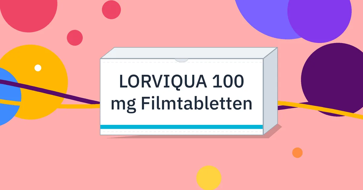 Symbolbild: Packung mit der Aufschrift LORVIQUA 100 mg Filmtabletten (PZN 19670097) – Verfügbarkeit und Bezug in Apotheken in Frankfurt am Main