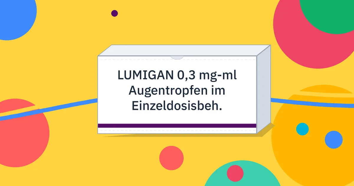 Symbolbild: Packung mit der Aufschrift LUMIGAN 0,3 mg-ml Augentropfen im Einzeldosisbeh. (PZN 07111493) – Verfügbarkeit und Bezug in Apotheken in Frankfurt am Main