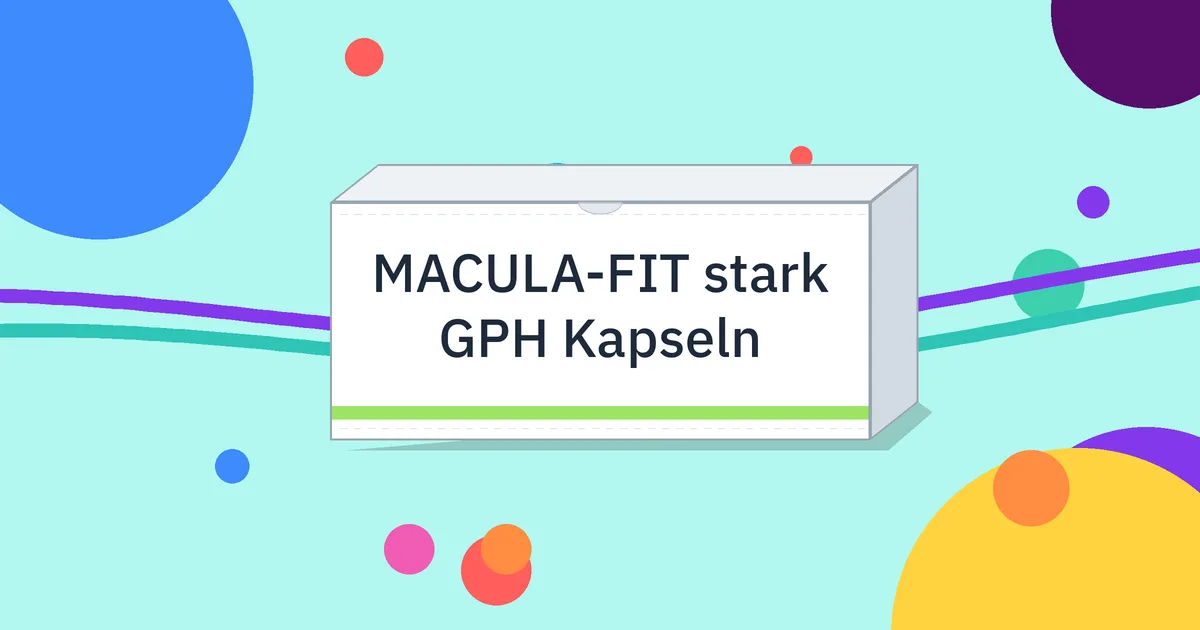 Symbolbild: Packung mit der Aufschrift MACULA-FIT stark GPH Kapseln (PZN 05530814) – Verfügbarkeit und Bezug in Apotheken in Frankfurt am Main