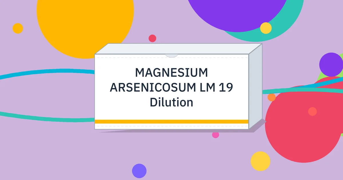 Symbolbild: Packung mit der Aufschrift MAGNESIUM ARSENICOSUM LM 19 Dilution (PZN 12936190) – Verfügbarkeit und Bezug in Apotheken in Frankfurt am Main