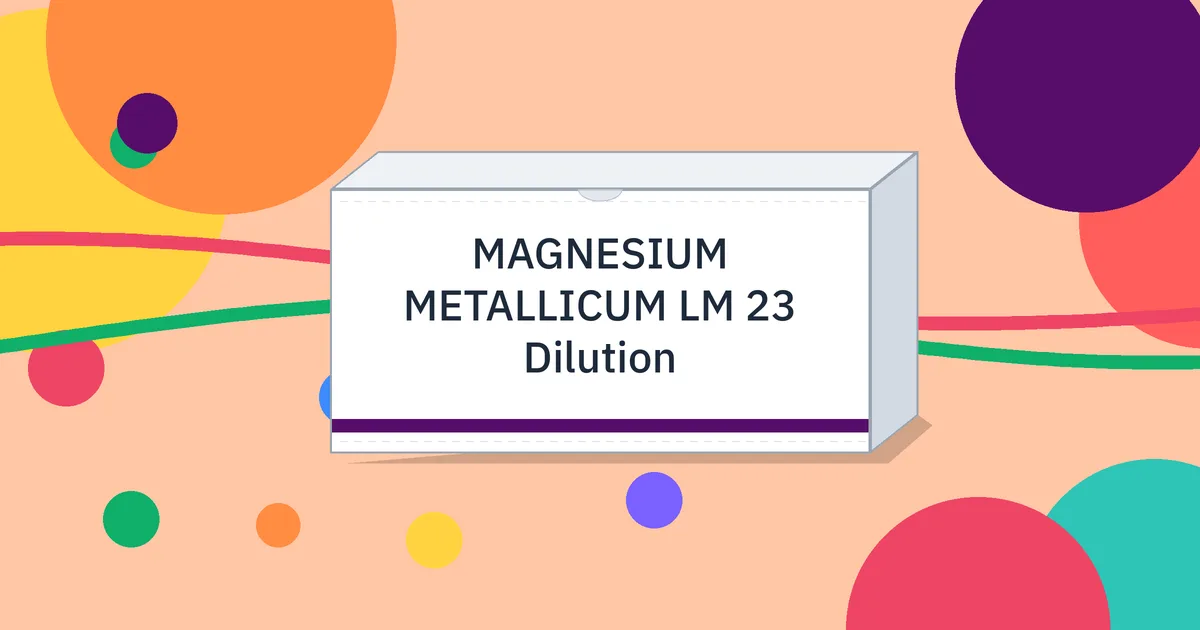 Symbolbild: Packung mit der Aufschrift MAGNESIUM METALLICUM LM 23 Dilution (PZN 12938527) – Verfügbarkeit und Bezug in Apotheken in Frankfurt am Main
