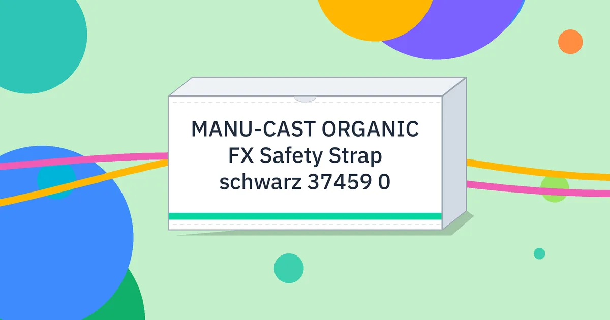 Symbolbild: Packung mit der Aufschrift MANU-CAST ORGANIC FX Safety Strap schwarz 37459 0 (PZN 19171454) – Verfügbarkeit und Bezug in Apotheken in Frankfurt am Main