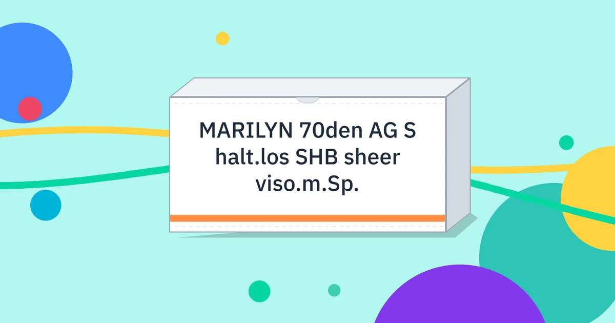 Symbolbild: Packung mit der Aufschrift MARILYN 70den AG S halt.los SHB sheer viso.m.Sp. (PZN 16187489) – Verfügbarkeit und Bezug in Apotheken in Frankfurt am Main