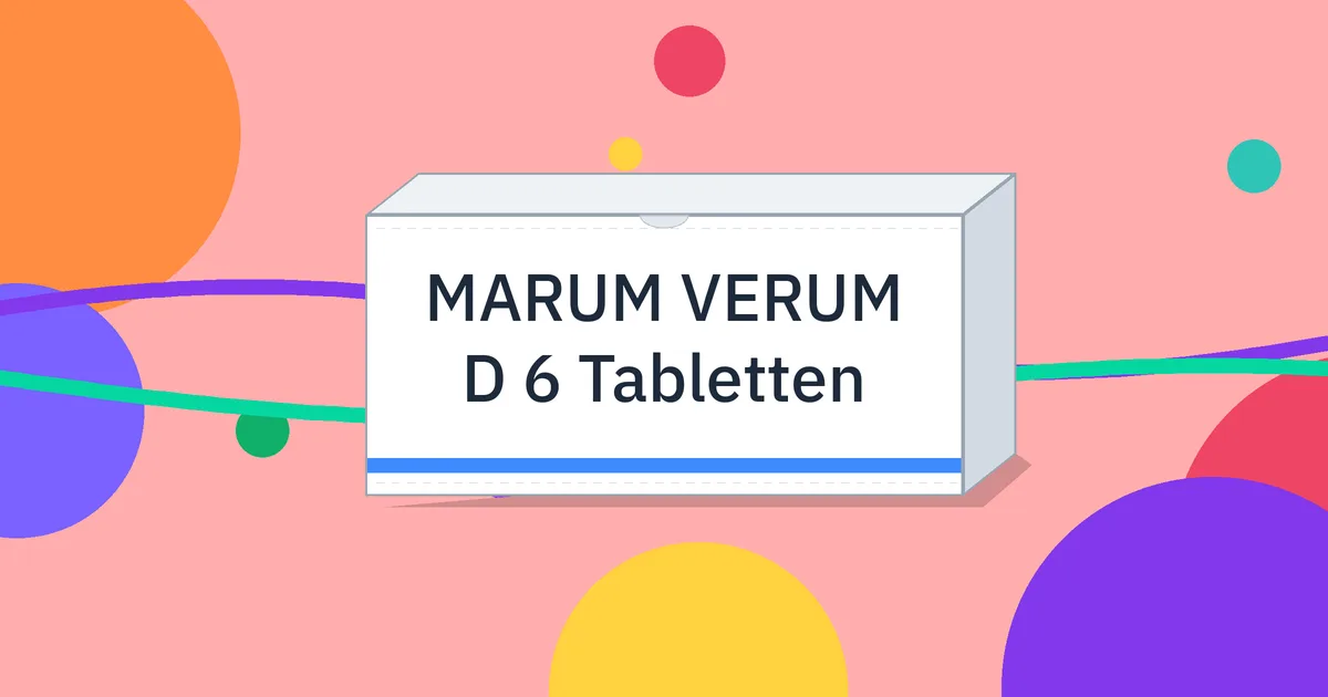 Symbolbild: Packung mit der Aufschrift MARUM VERUM D 6 Tabletten (PZN 04226729) – Verfügbarkeit und Bezug in Apotheken in Frankfurt am Main