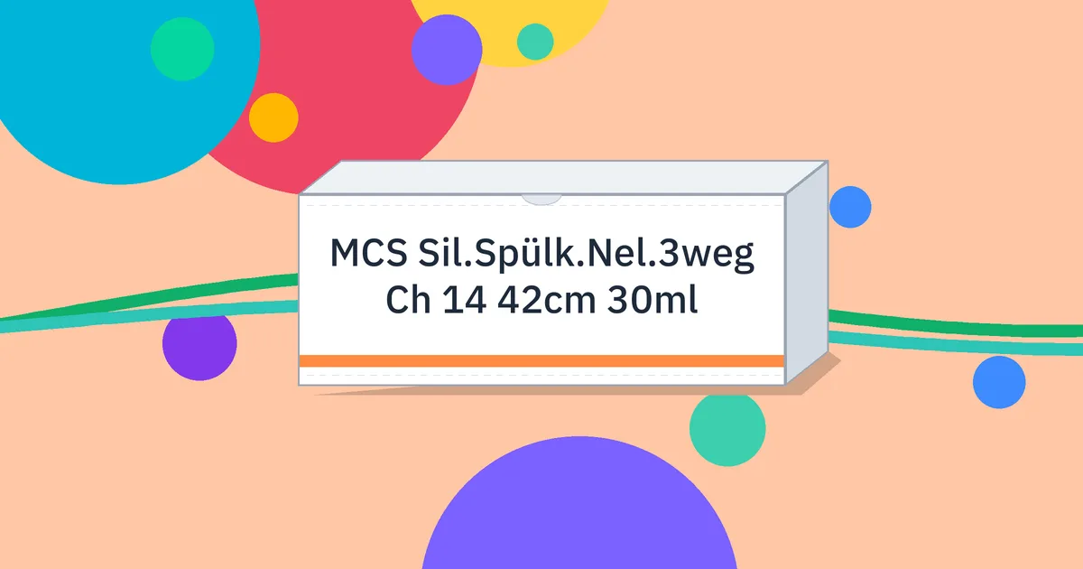 Symbolbild: Packung mit der Aufschrift MCS Sil.Spülk.Nel.3weg Ch 14 42cm 30ml (PZN 04802481) – Verfügbarkeit und Bezug in Apotheken in Frankfurt am Main