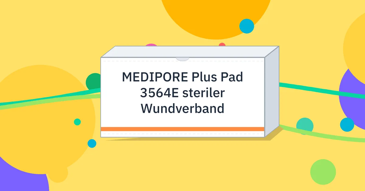 Symbolbild: Packung mit der Aufschrift MEDIPORE Plus Pad 3564E steriler Wundverband (PZN 17902563) – Verfügbarkeit und Bezug in Apotheken in Frankfurt am Main