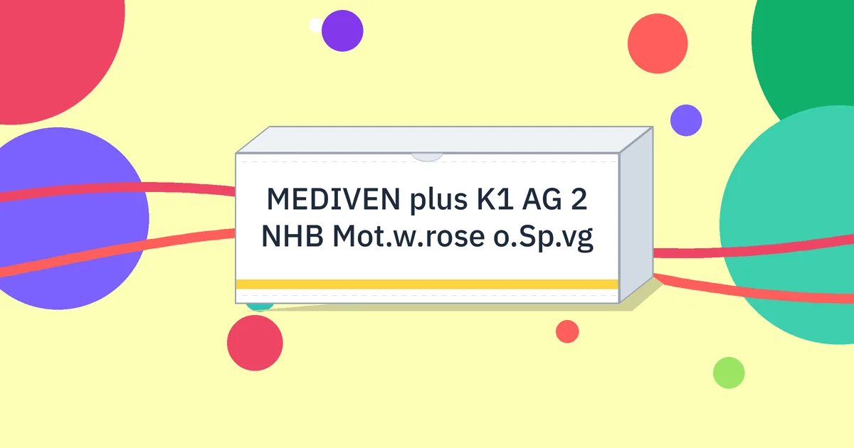 Symbolbild: Packung mit der Aufschrift MEDIVEN plus K1 AG 2 NHB Mot.w.rose o.Sp.vg (PZN 15919803) – Verfügbarkeit und Bezug in Apotheken in Frankfurt am Main