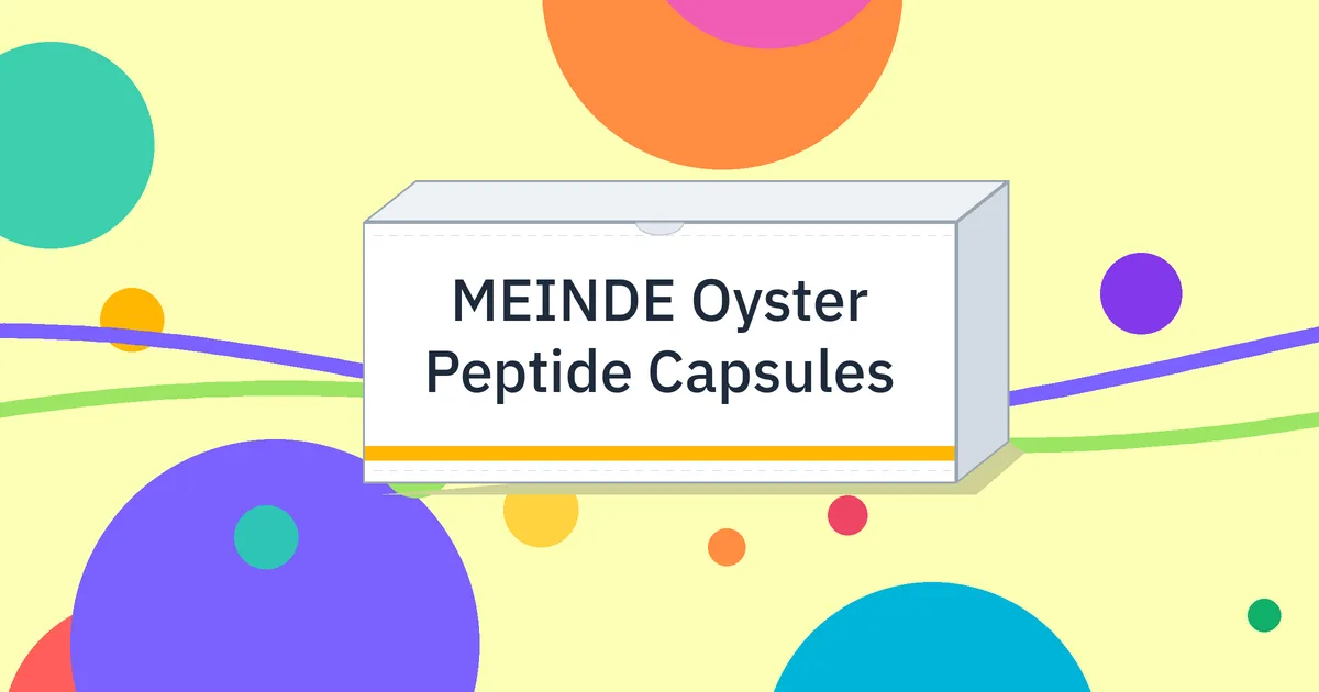 Symbolbild: Packung mit der Aufschrift MEINDE Oyster Peptide Capsules (PZN 20107496) – Verfügbarkeit und Bezug in Apotheken in Frankfurt am Main