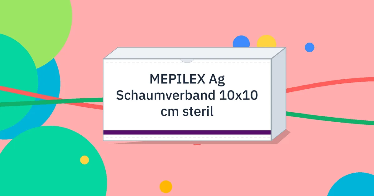 Symbolbild: Packung mit der Aufschrift MEPILEX Ag Schaumverband 10x10 cm steril (PZN 12555884) – Verfügbarkeit und Bezug in Apotheken in Frankfurt am Main