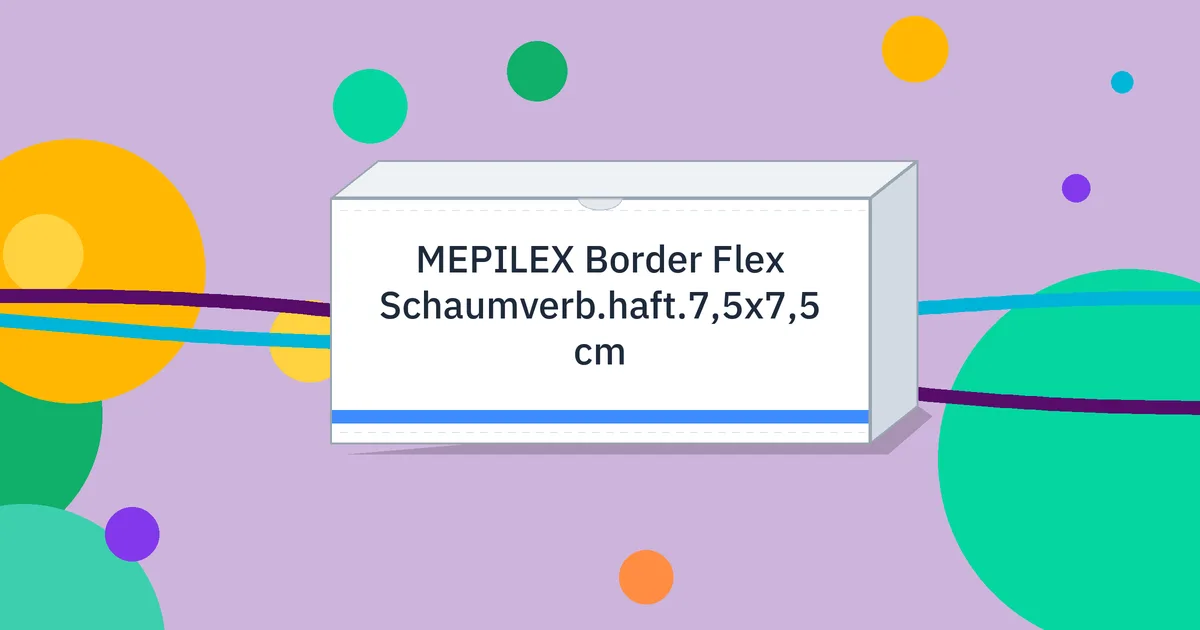Symbolbild: Packung mit der Aufschrift MEPILEX Border Flex Schaumverb.haft.7,5x7,5 cm (PZN 14043467) – Verfügbarkeit und Bezug in Apotheken in Frankfurt am Main