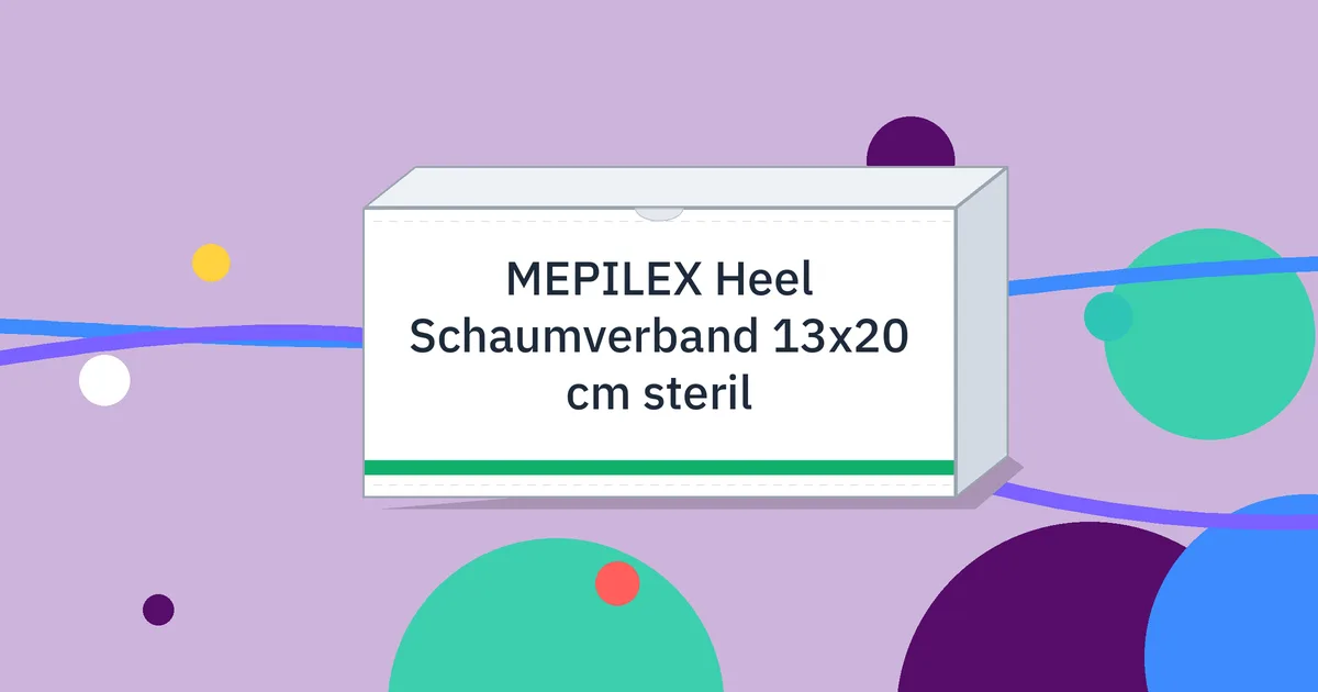 Symbolbild: Packung mit der Aufschrift MEPILEX Heel Schaumverband 13x20 cm steril (PZN 19627799) – Verfügbarkeit und Bezug in Apotheken in Frankfurt am Main