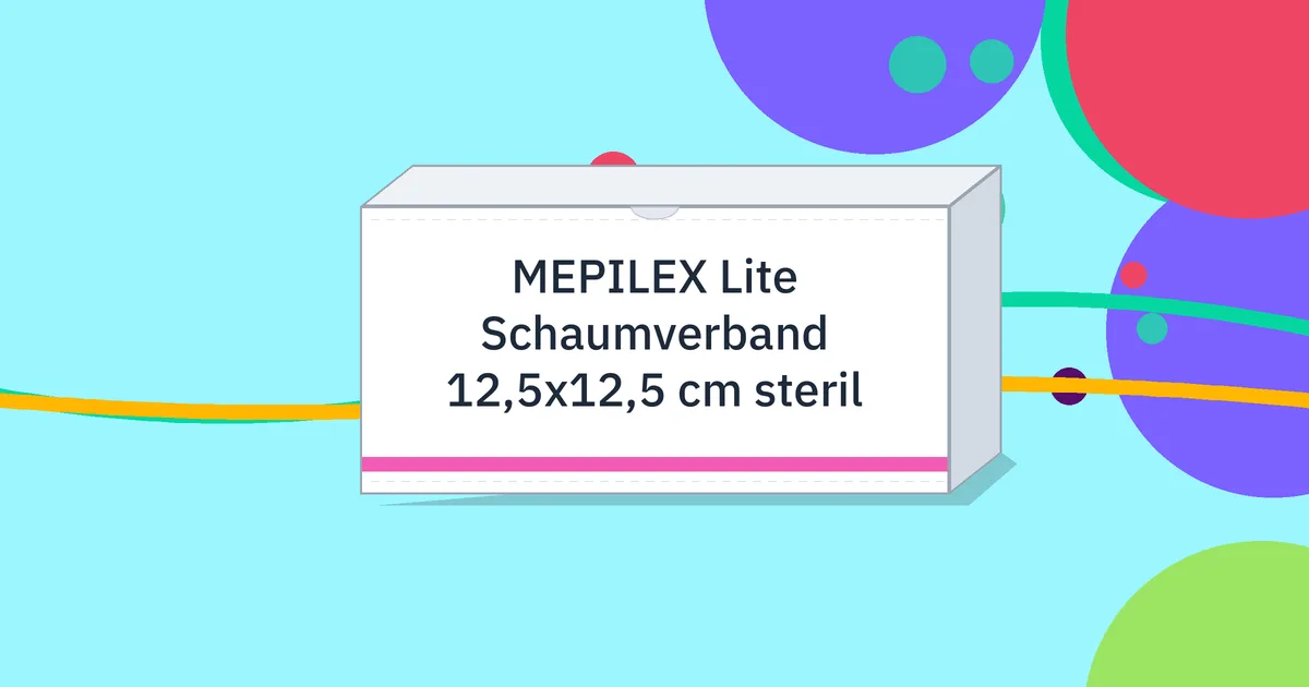 Symbolbild: Packung mit der Aufschrift MEPILEX Lite Schaumverband 12,5x12,5 cm steril (PZN 11148071) – Verfügbarkeit und Bezug in Apotheken in Frankfurt am Main
