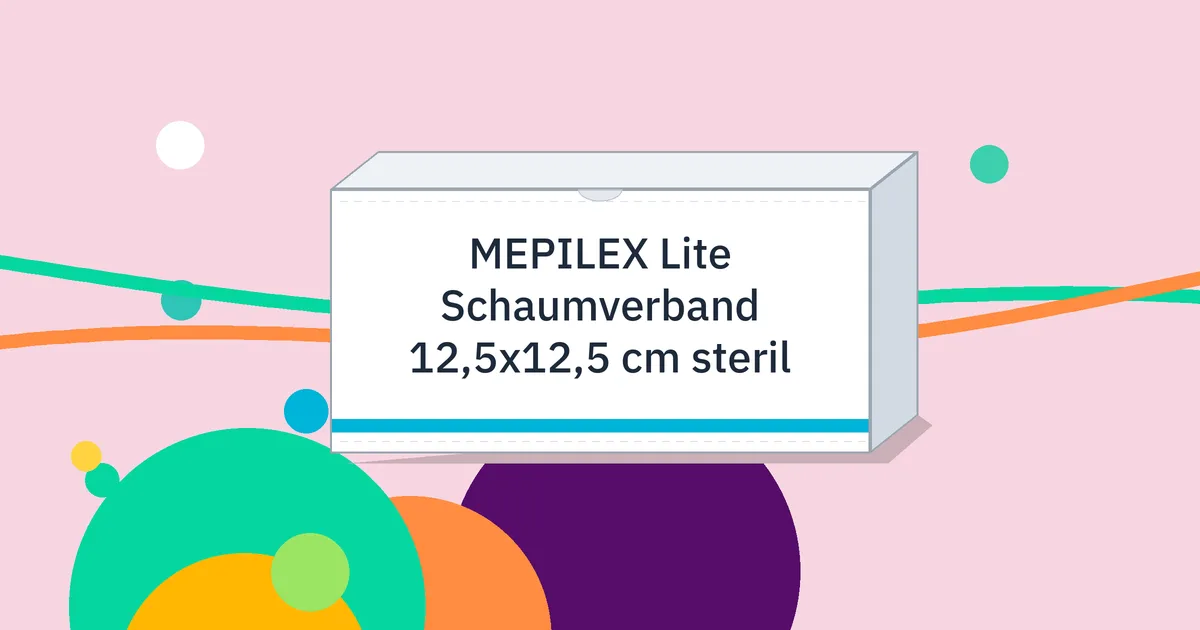 Symbolbild: Packung mit der Aufschrift MEPILEX Lite Schaumverband 12,5x12,5 cm steril (PZN 18395708) – Verfügbarkeit und Bezug in Apotheken in Frankfurt am Main