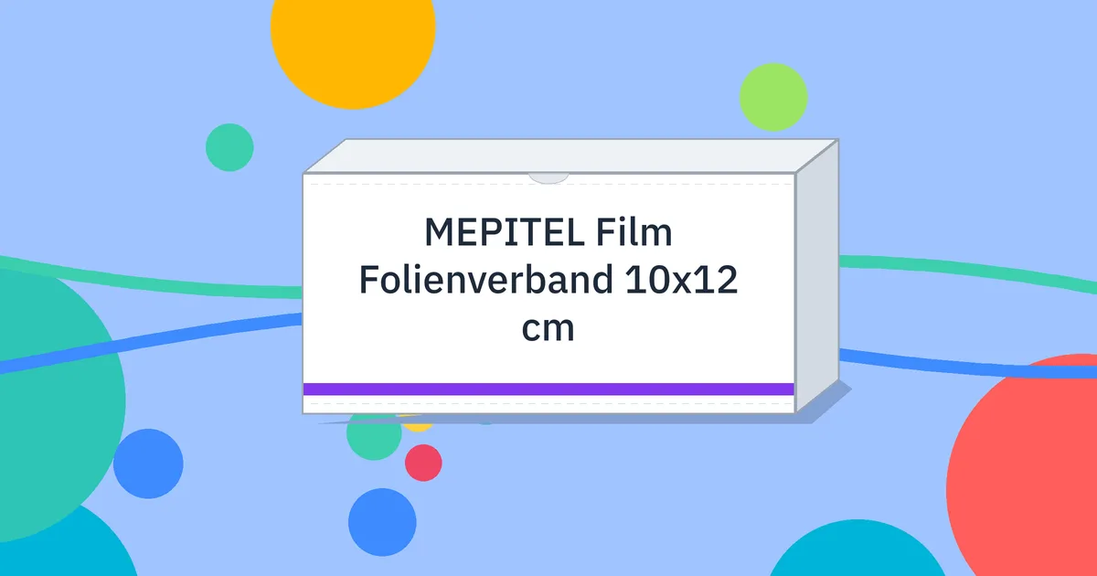 Symbolbild: Packung mit der Aufschrift MEPITEL Film Folienverband 10x12 cm (PZN 10264289) – Verfügbarkeit und Bezug in Apotheken in Frankfurt am Main