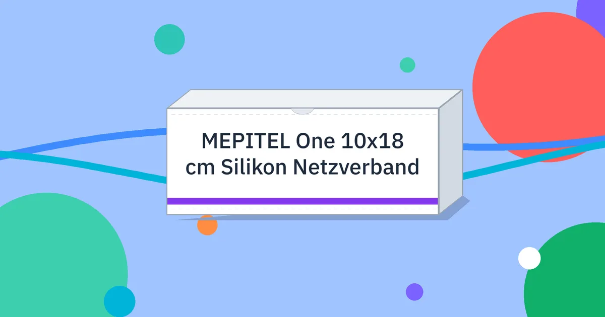 Symbolbild: Packung mit der Aufschrift MEPITEL One 10x18 cm Silikon Netzverband (PZN 16596058) – Verfügbarkeit und Bezug in Apotheken in Frankfurt am Main