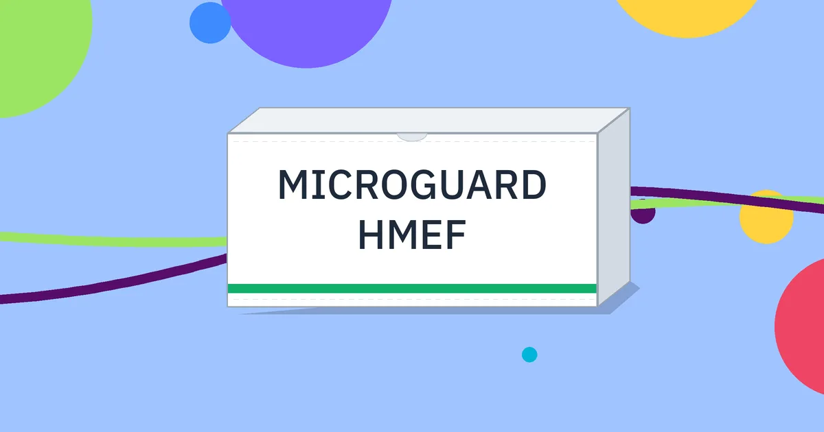 Symbolbild: Packung mit der Aufschrift MICROGUARD HMEF (PZN 20806308) – Verfügbarkeit und Bezug in Apotheken in Frankfurt am Main