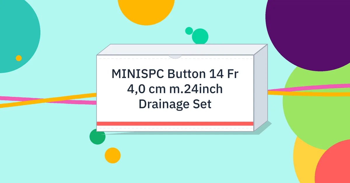 Symbolbild: Packung mit der Aufschrift MINISPC Button 14 Fr 4,0 cm m.24inch Drainage Set (PZN 20821785) – Verfügbarkeit und Bezug in Apotheken in Frankfurt am Main