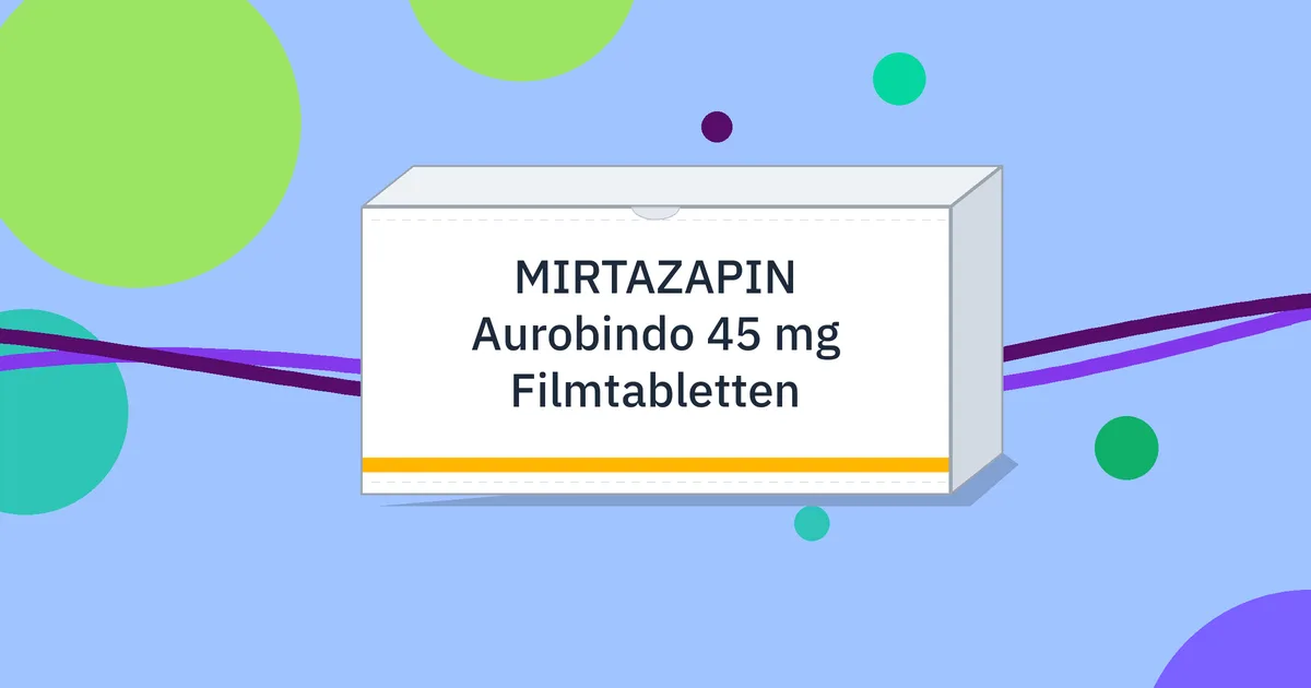 Symbolbild: Packung mit der Aufschrift MIRTAZAPIN Aurobindo 45 mg Filmtabletten (PZN 03675804) – Verfügbarkeit und Bezug in Apotheken in Frankfurt am Main