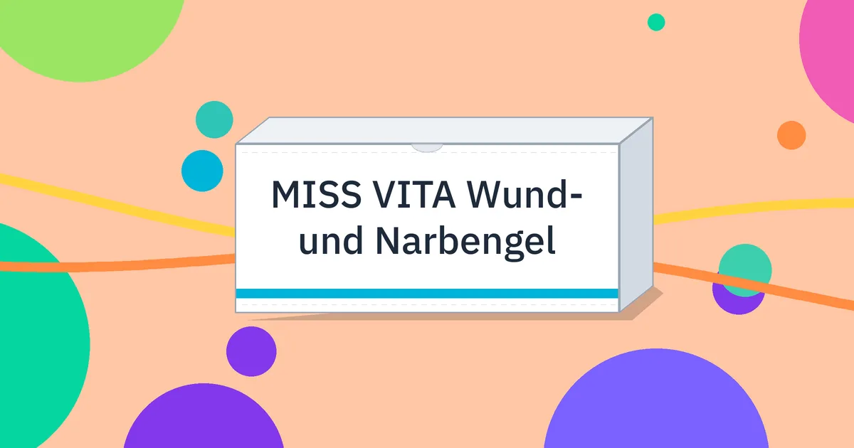 Symbolbild: Packung mit der Aufschrift MISS VITA Wund- und Narbengel (PZN 17585223) – Verfügbarkeit und Bezug in Apotheken in Frankfurt am Main