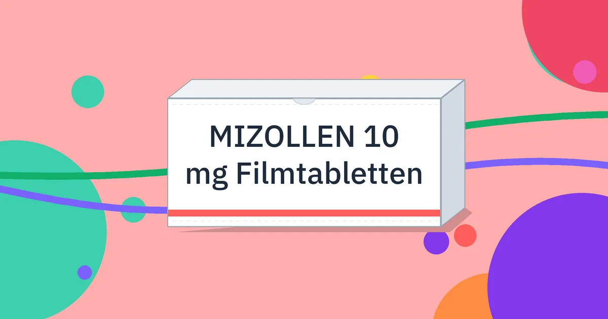 Symbolbild: Packung mit der Aufschrift MIZOLLEN 10 mg Filmtabletten (PZN 00121672) – Verfügbarkeit und Bezug in Apotheken in Frankfurt am Main