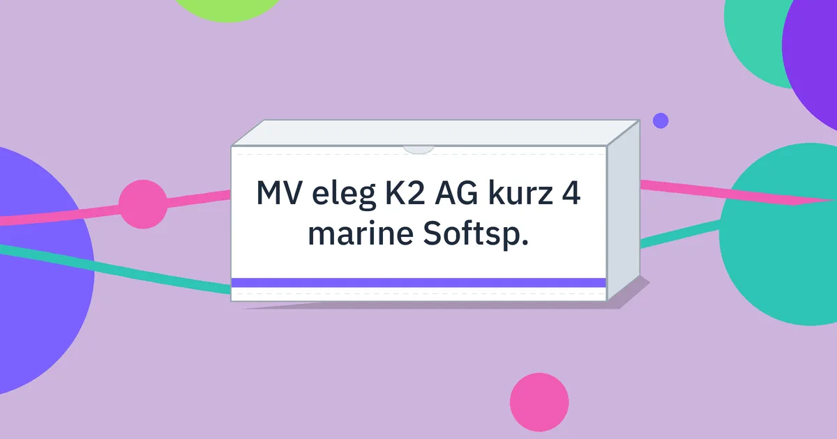 Symbolbild: Packung mit der Aufschrift MV eleg K2 AG kurz 4 marine Softsp. (PZN 14608194) – Verfügbarkeit und Bezug in Apotheken in Frankfurt am Main