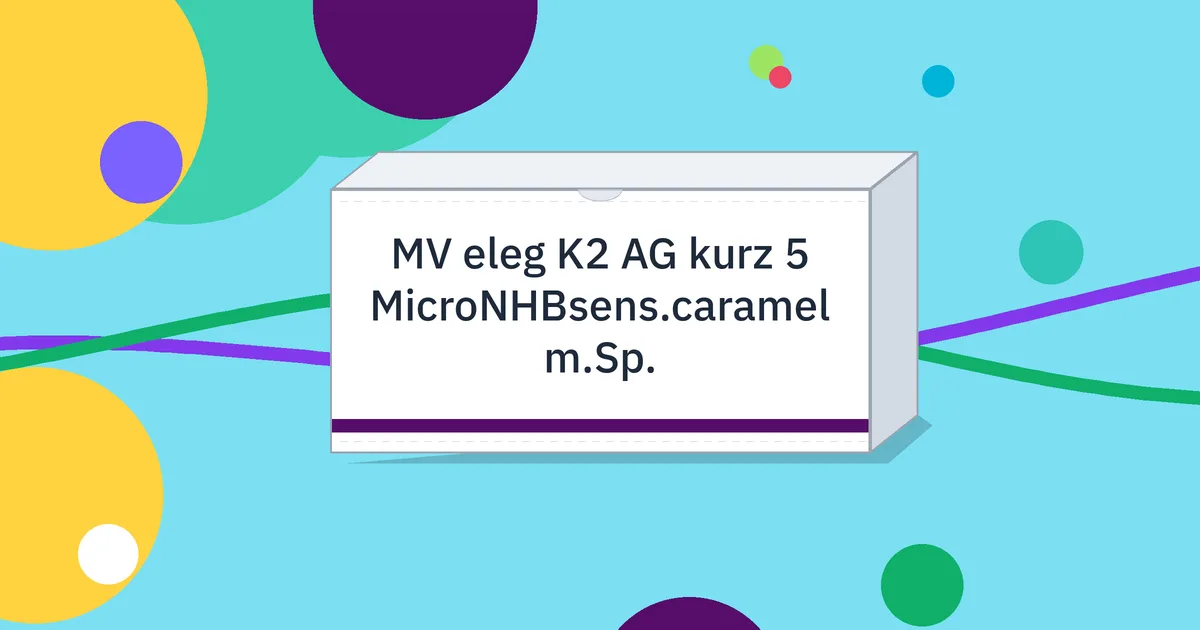 Symbolbild: Packung mit der Aufschrift MV eleg K2 AG kurz 5 MicroNHBsens.caramel m.Sp. (PZN 16069583) – Verfügbarkeit und Bezug in Apotheken in Frankfurt am Main