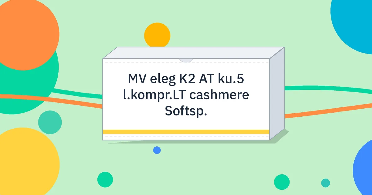 Symbolbild: Packung mit der Aufschrift MV eleg K2 AT ku.5 l.kompr.LT cashmere Softsp. (PZN 14663388) – Verfügbarkeit und Bezug in Apotheken in Frankfurt am Main