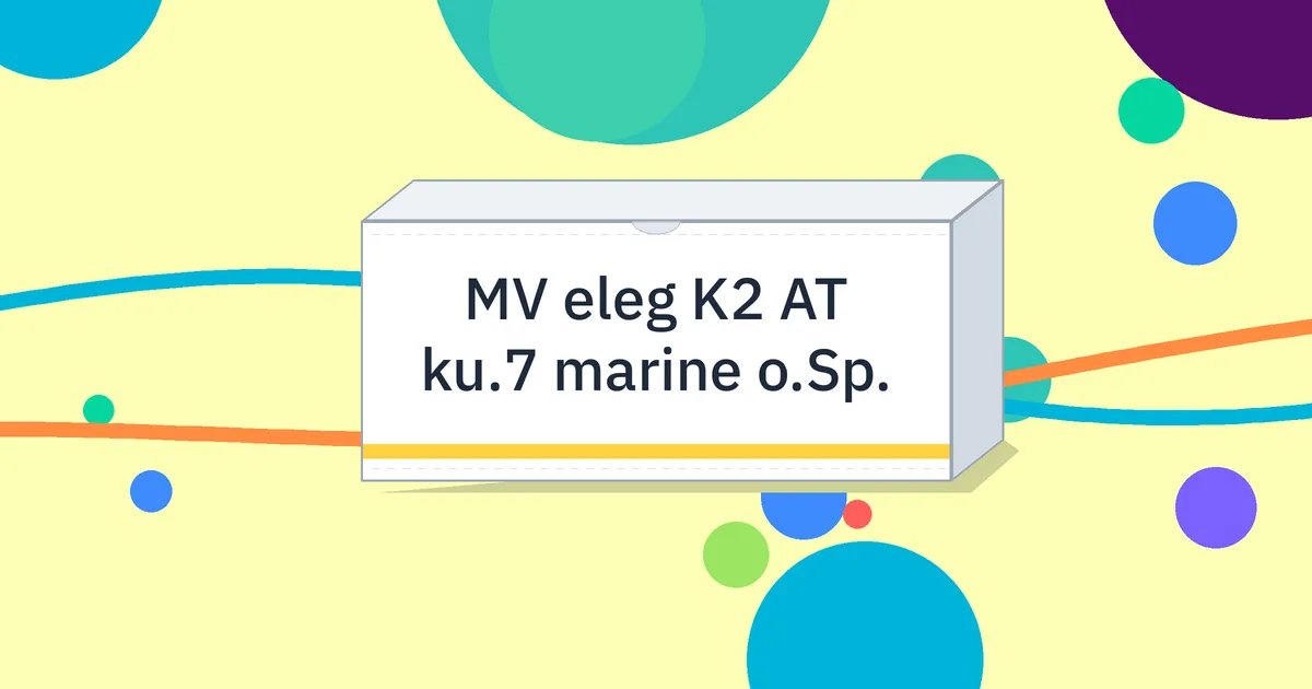 Symbolbild: Packung mit der Aufschrift MV eleg K2 AT ku.7 marine o.Sp. (PZN 15288225) – Verfügbarkeit und Bezug in Apotheken in Frankfurt am Main