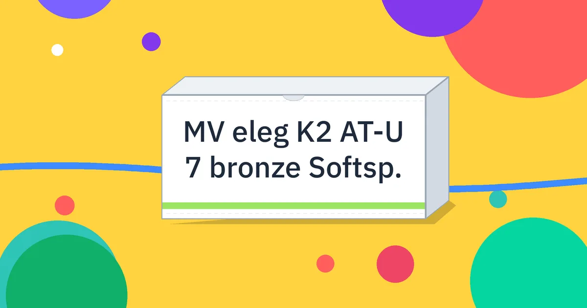 Symbolbild: Packung mit der Aufschrift MV eleg K2 AT-U 7 bronze Softsp. (PZN 15288751) – Verfügbarkeit und Bezug in Apotheken in Frankfurt am Main