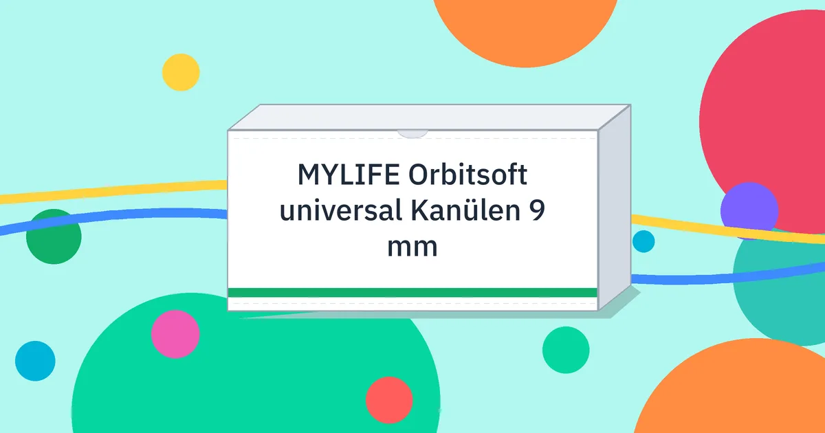 Symbolbild: Packung mit der Aufschrift MYLIFE Orbitsoft universal Kanülen 9 mm (PZN 11869066) – Verfügbarkeit und Bezug in Apotheken in Frankfurt am Main