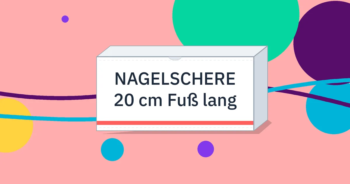 Symbolbild: Packung mit der Aufschrift NAGELSCHERE 20 cm Fuß lang (PZN 12466198) – Verfügbarkeit und Bezug in Apotheken in Frankfurt am Main