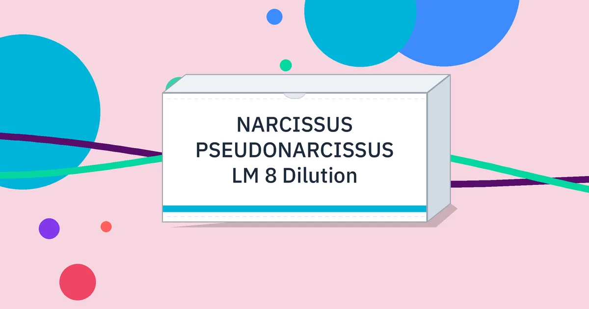Symbolbild: Packung mit der Aufschrift NARCISSUS PSEUDONARCISSUS LM 8 Dilution (PZN 13615803) – Verfügbarkeit und Bezug in Apotheken in Frankfurt am Main