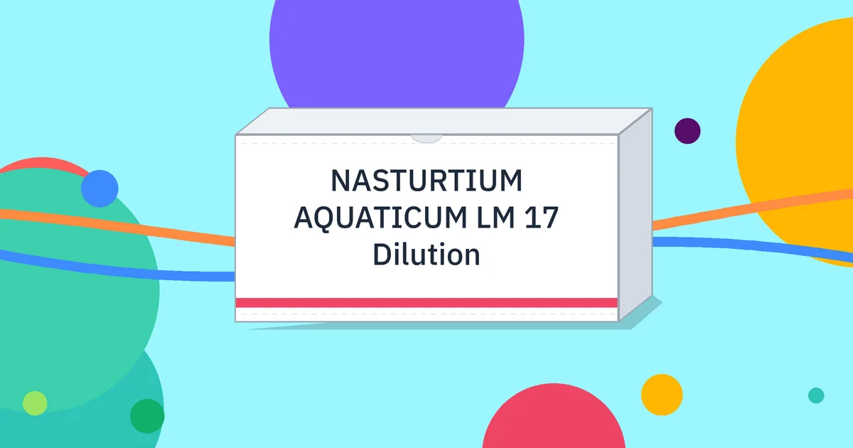 Symbolbild: Packung mit der Aufschrift NASTURTIUM AQUATICUM LM 17 Dilution (PZN 13616375) – Verfügbarkeit und Bezug in Apotheken in Frankfurt am Main