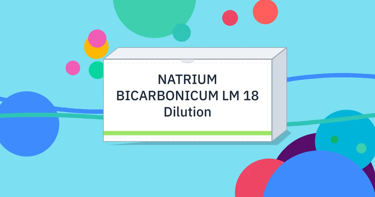 Symbolbild: Packung mit der Aufschrift NATRIUM BICARBONICUM LM 18 Dilution (PZN 12960343) – Verfügbarkeit und Bezug in Apotheken in Frankfurt am Main
