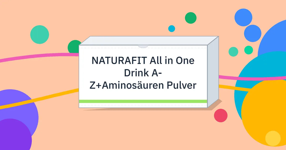 Symbolbild: Packung mit der Aufschrift NATURAFIT All in One Drink A-Z+Aminosäuren Pulver (PZN 18039215) – Verfügbarkeit und Bezug in Apotheken in Frankfurt am Main