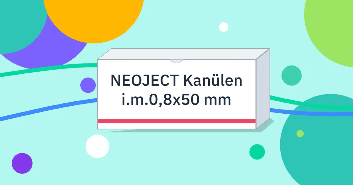 Symbolbild: Packung mit der Aufschrift NEOJECT Kanülen i.m.0,8x50 mm (PZN 03043263) – Verfügbarkeit und Bezug in Apotheken in Frankfurt am Main
