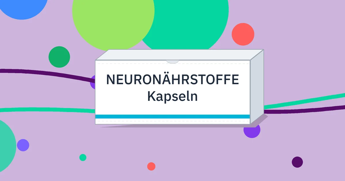 Symbolbild: Packung mit der Aufschrift NEURONÄHRSTOFFE Kapseln (PZN 19642103) – Verfügbarkeit und Bezug in Apotheken in Frankfurt am Main