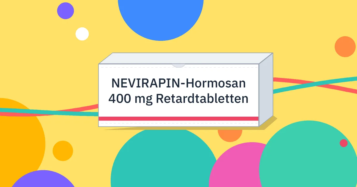 Symbolbild: Packung mit der Aufschrift NEVIRAPIN-Hormosan 400 mg Retardtabletten (PZN 14219630) – Verfügbarkeit und Bezug in Apotheken in Frankfurt am Main