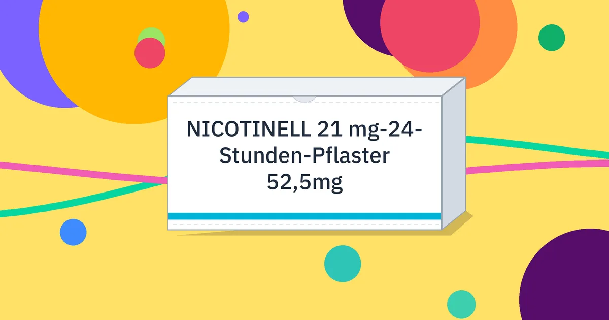 Symbolbild: Packung mit der Aufschrift NICOTINELL 21 mg-24-Stunden-Pflaster 52,5mg (PZN 03764560) – Verfügbarkeit und Bezug in Apotheken in Frankfurt am Main