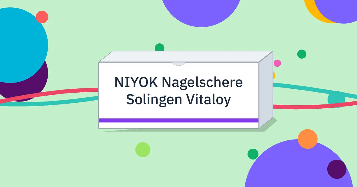 Symbolbild: Packung mit der Aufschrift NIYOK Nagelschere Solingen Vitaloy (PZN 19548255) – Verfügbarkeit und Bezug in Apotheken in Frankfurt am Main