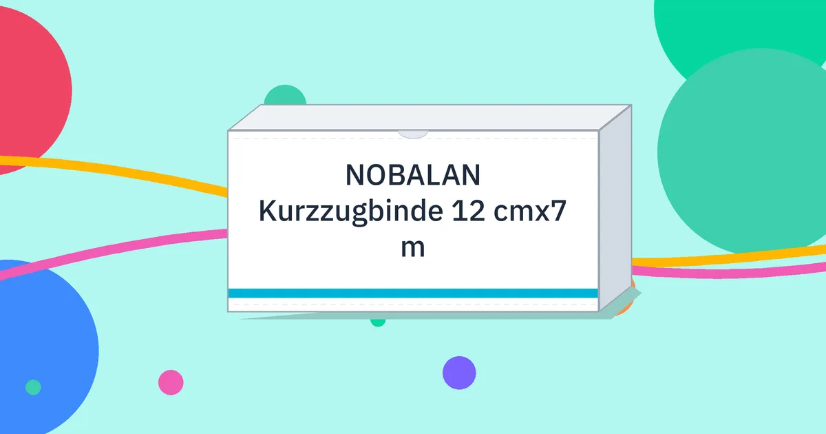 Symbolbild: Packung mit der Aufschrift NOBALAN Kurzzugbinde 12 cmx7 m (PZN 16028963) – Verfügbarkeit und Bezug in Apotheken in Frankfurt am Main