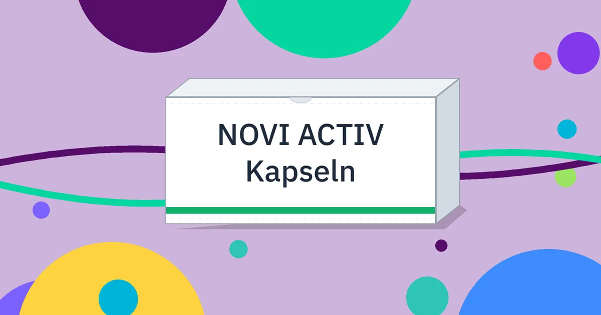 Symbolbild: Packung mit der Aufschrift NOVI ACTIV Kapseln (PZN 10109962) – Verfügbarkeit und Bezug in Apotheken in Frankfurt am Main