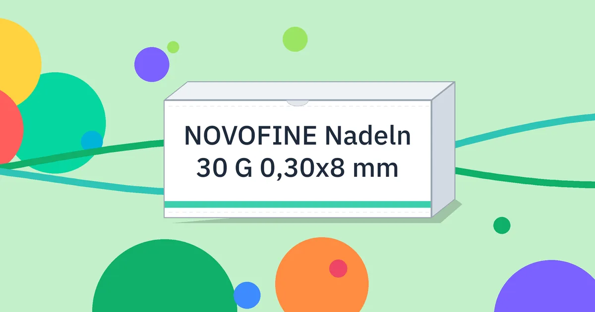 Symbolbild: Packung mit der Aufschrift NOVOFINE Nadeln 30 G 0,30x8 mm (PZN 17923890) – Verfügbarkeit und Bezug in Apotheken in Frankfurt am Main